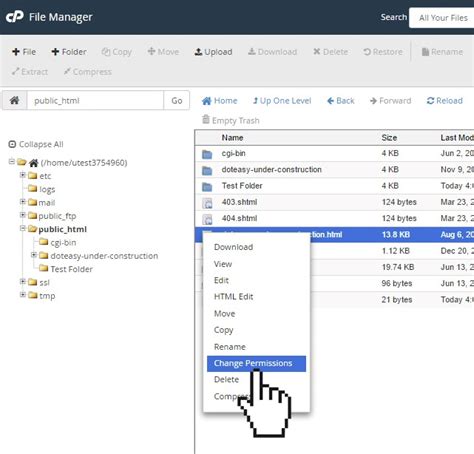 Cpanel File Manager Memodifikasi File Atau Folder Permissions