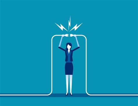 Businesswoman And Plug Concept Business Connection Vector Illustration 13733671 Vector Art At
