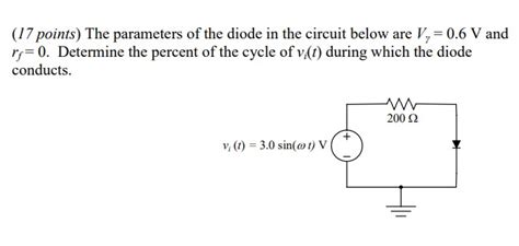 Solved Points The Parameters Of The Diode In The Chegg Com