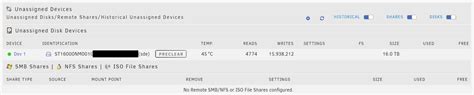 Unassigned Devices Managing Disk Drives And Remote Shares Outside Of The Unraid Array Page