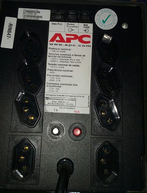 Nobreak Apc Back Ups Rs 1200 Com Led Overload Aceso Fontes And No Breakes Eletrô
