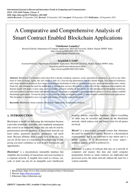 pdf a comparative and comprehensive analysis of smart contract