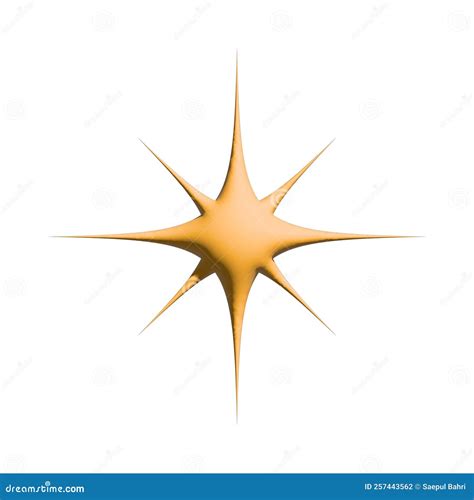 Minimal Star Symbol Isolated On White Background 3d Rendering Star