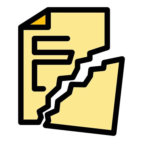 Broken File Icon Color Outline Vector Vector Art At Vecteezy