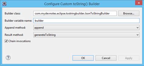 My Developer Diary Custom Tostring Builder For Eclipse