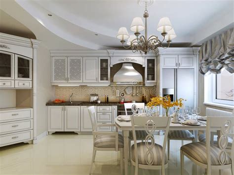 Classic Kitchen Design Stock Illustration Illustration Of Handles