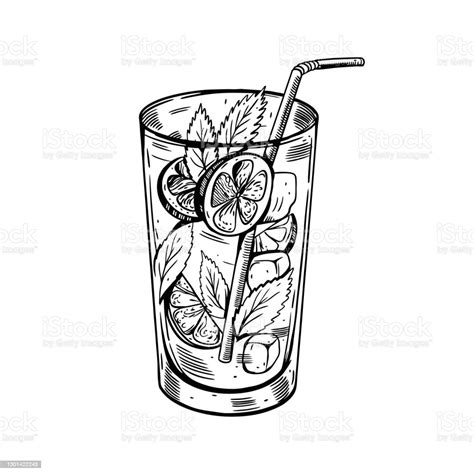 손으로 그린 검은 색 모히토 칵테일 사실적인 복고풍 스타일 벡터 일러스트레이션 모히토에 대한 스톡 벡터 아트 및 기타 이미지 모히토 스케치 0명 Istock