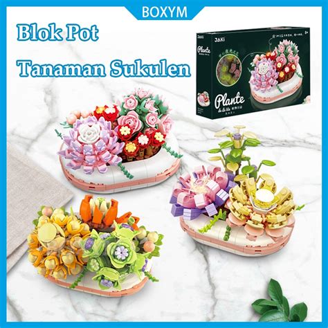 Jual Pot Sukulen Bunga DIY Mini Flower Block Mainan Kreatif Ruang Dekorasi Buket Tanaman