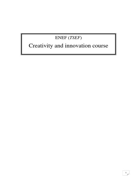 Enef Course Creativity Innovation Final Pdf Creativity Thought