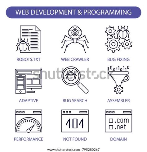 Web Development Programming Icons Set Eps10 库存矢量图（免版税）795280267