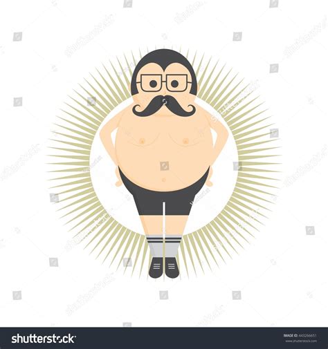 Naked Mustache Gentleman Cartoon Stock Vector Royalty Free