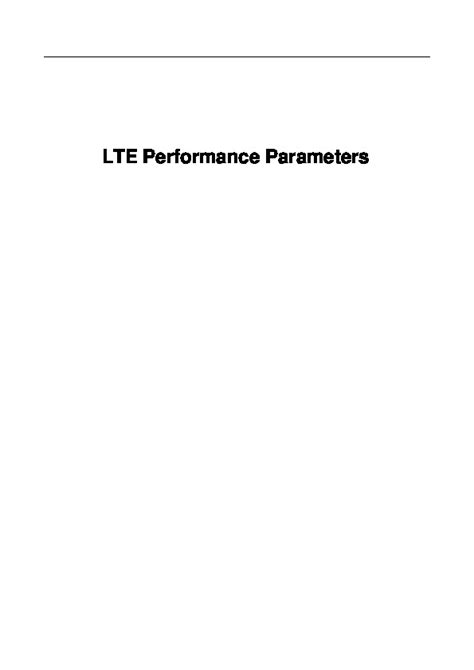 lte performance parameters 88888 pdfcoffee