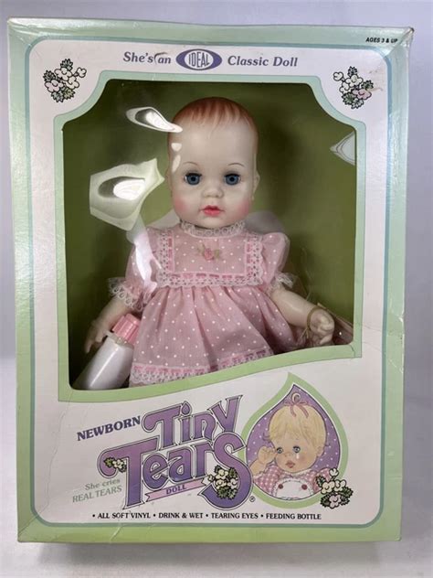 Ideal Tiny Tears Newborn Cries Tears Complete Vintage 1982 Open Box