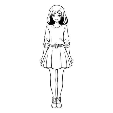Vectores E Ilustraciones De Chica Dibujo Lineal Dibujos Animados Para