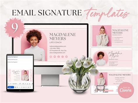 Clickable Email Signature Template Business Card Professional Gmail Outlook HTML Social