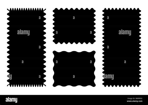Rectangular Patterns With Squiggly Borders Wave Curve Edge Black Frames Mockups Minimalist