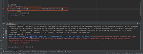 numpy之 警告visibledeprecationwarning creating an ndarray from ragged nested sequences 物联沃 iotword物联网