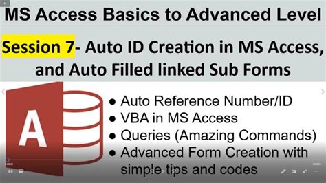 abrar hussain on linkedin ms access session 7 auto id creation in ms