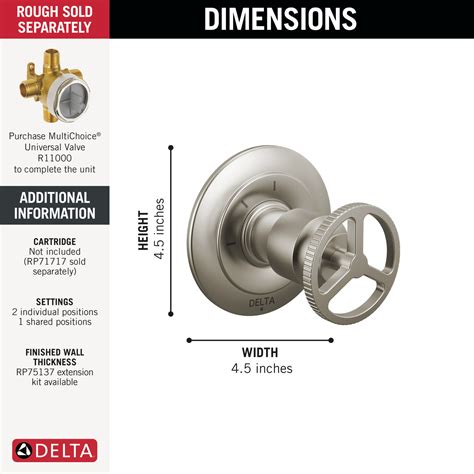 diverter trim 3 setting in stainless t11858 ss delta faucet