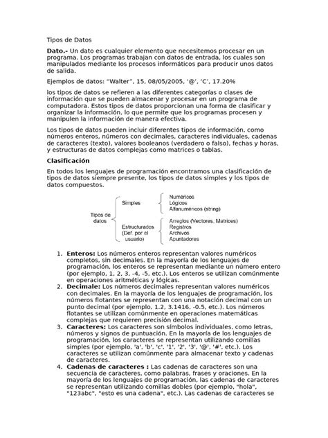 Taller 2 Tipos De Datos Pdf Tipo De Datos Lenguaje De Programación