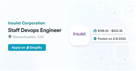 Staff Devops Engineer Insulet Corporation Simplify Jobs