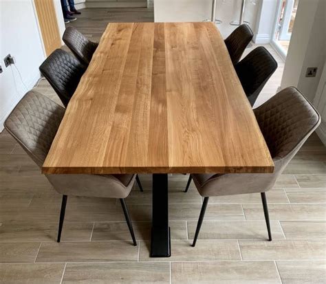 Uk Oak Table Handmade Bespoke Solid Oak Rectangular Dining Table