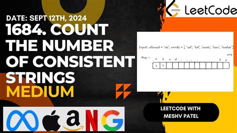 1684 Count The Number Of Consistent Strings Hash Table Leetcode Daily Challenge Java