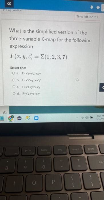 Solved What Is The Simplified Version Of The Three Variable Chegg Com