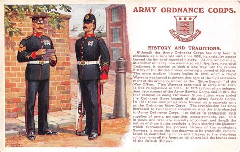 British Army Ordnance Corps C1908 By Eibbetson British Army