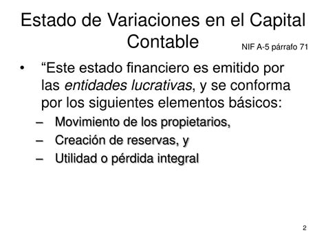 Ppt Elementos BÁsicos De Los Estados Financieros Estado De