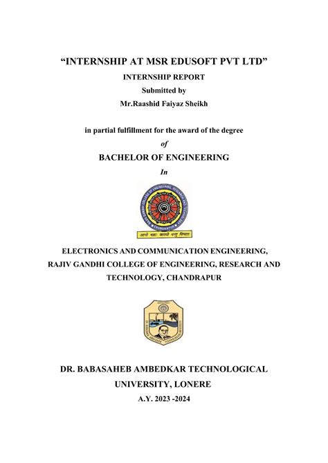 Raashid Final Report On Embedded Systems Pdf