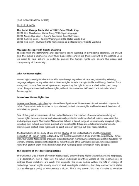 eng conversation script pdf human rights international relations