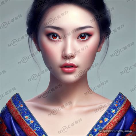 Ai创作图大眼美女 昵图网