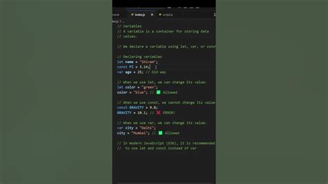 Variable In Javascript Javascript Webdevelopment Programming