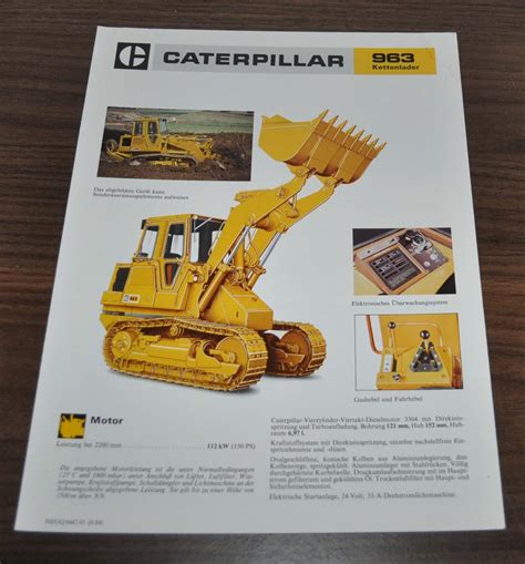 Caterpillar 963 Kettenlader Track Type Loader Specification Brochure
