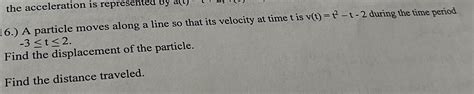 Solved A Particle Moves Along A Line So That Its Chegg