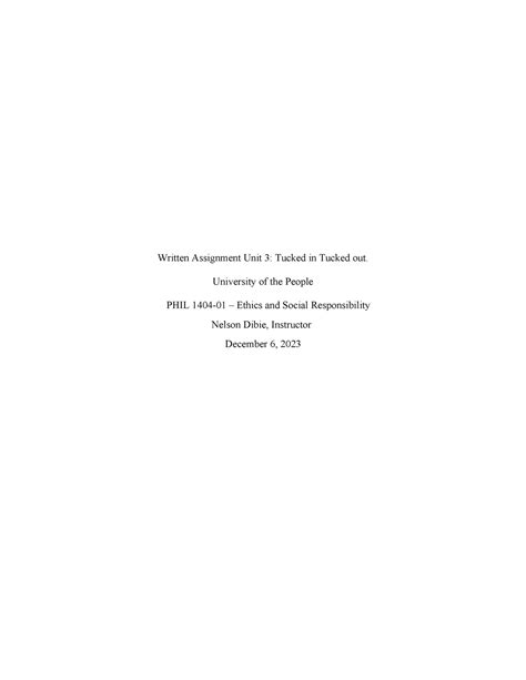 Written Assignment Unit 3 Example 3 Written Assignment Unit 3