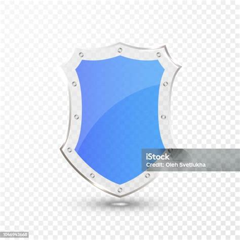 투명 한 배경에 투명 한 파란색 유리 방패 아이콘입니다 벡터 일러스트 레이 션 0명에 대한 스톡 벡터 아트 및 기타 이미지 0명 공란 굴절 Istock
