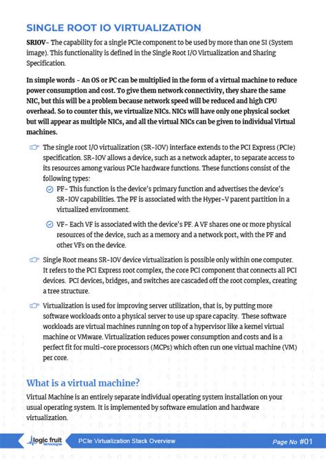 Pcie Virtualization Stack Overview Logic Fruit Technologies