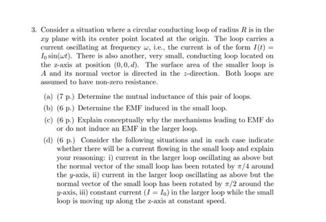 solved 3 consider a situation where a circular conducting