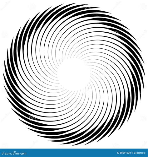 Abstract Geometric Spiral Ripple Element With Circular Concentric