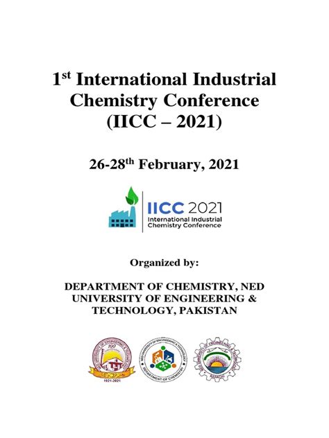 1st International Conference Industrial Chemisty Ned Iicc 2021 Pdf