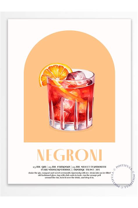 Kokteyl Temalı Duvar Posteri Negroni