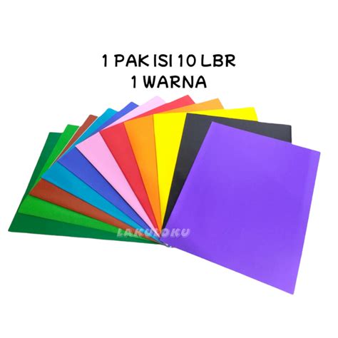 Jual Sampul Warna Kertas Sukung 1 Pak 1 Warna Isi 10 Lembar Untuk