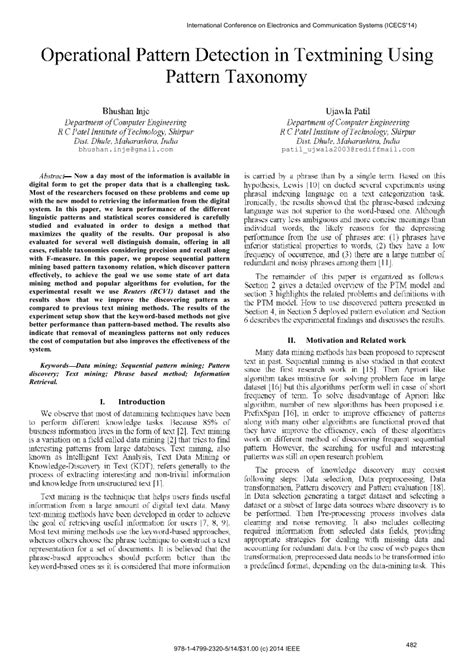 Pdf Operational Pattern Detection In Textmining Using Pattern Taxonomy