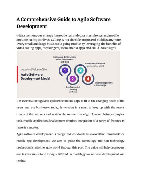 A Comprehensive Guide To Agile Software Developmentpdf