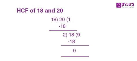 Hcf Of 18 And 20 How To Find Hcf Of 18 And 20