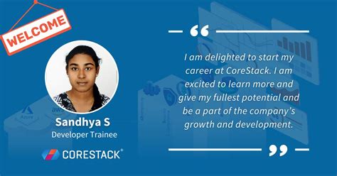 Excited To Welcome Sandhya Sivakumar To Corestack As Developer Trainee Sandhya Were Delighted