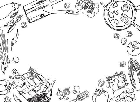 Healthy Food Border Clip Art Black And White