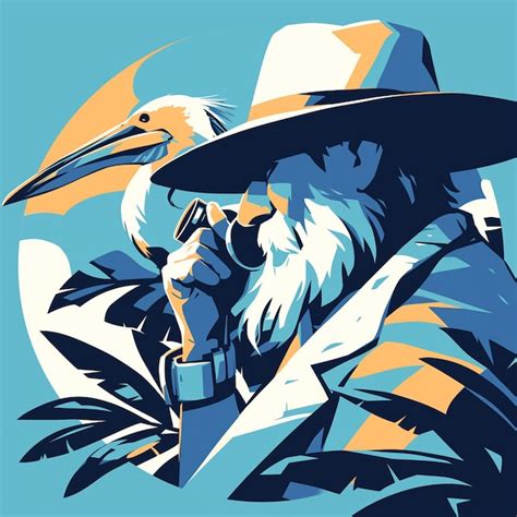 Un Hombre De La Isla Ducie Está Observando Pájaros Vector Premium Generado Con Ia